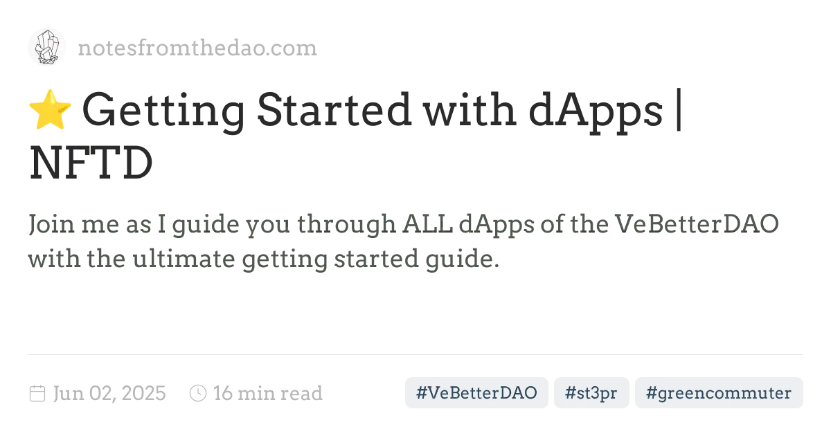 ⭐ Getting Started with dApps | NFTD